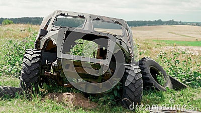 Rusty Ruined Fighting Machine on the Battlefield after the Second World ...