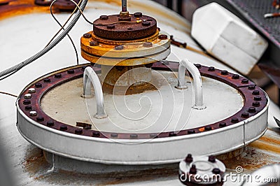 Rusty Steal Hatch Of A Storage Tank Stock Photography | CartoonDealer ...