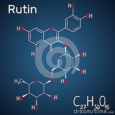 Rutin Molecule Vitamin P. Structural Chemical Formula And Mole Vector ...