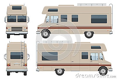 RV Motorhome Vector Template Side, Front, Back View | CartoonDealer.com #277505327