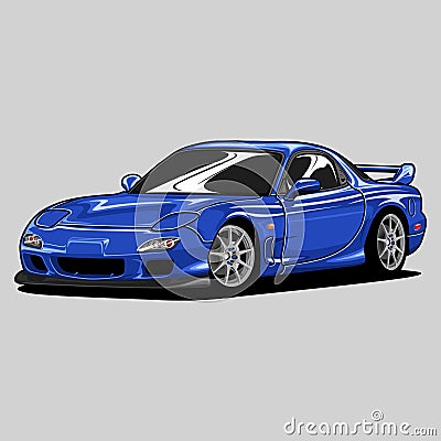 RX7 Car Illustration Cartoon Vector | CartoonDealer.com #257845479