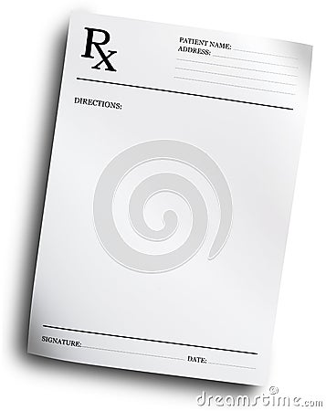 RX Prescription Form Stock Image - Image: 18284621