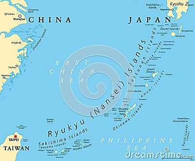 Ryukyu Islands, Also Nansei Islands, Japanese Island Chain, Political ...