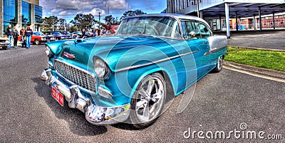 1950s Light Blue Chevy Bel Air Editorial Photo - Image: 58919906