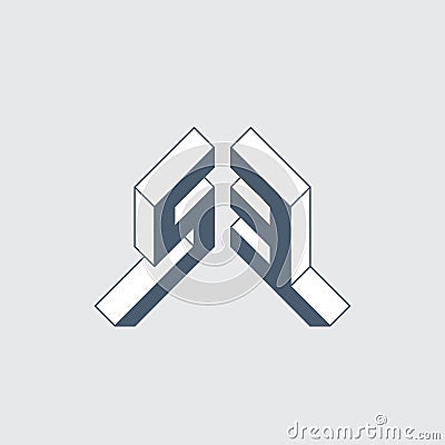S3 - Monogram Or Logotype. Isometric 3d Font For Design. Volume ...