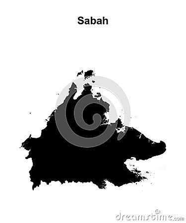 Sabah Outline Map Cartoon Vector | CartoonDealer.com #360612987