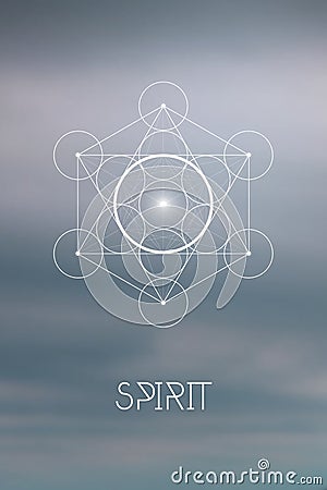 Sacred Geometry Spirit Or Aether Element Symbol Inside Metatron Cube ...