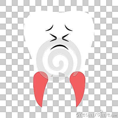 Sad Aching Tooth Cartoon Vector | CartoonDealer.com #228826113