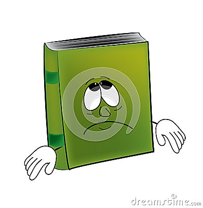 Sad Book Cartoon Stock Illustration - Image: 43151019