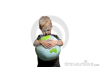 Sad Boy Hugging World Royalty Free Stock Image - Image: 1239086