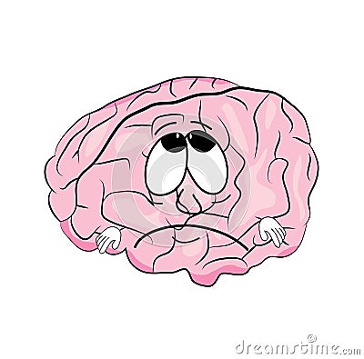Sad Brain Cartoon Stock Illustration - Image: 47922078