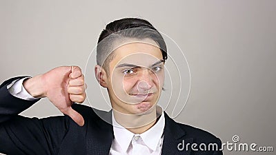 Sad Businessman Showing Thumbs Down Stock Footage - Video of showing ...