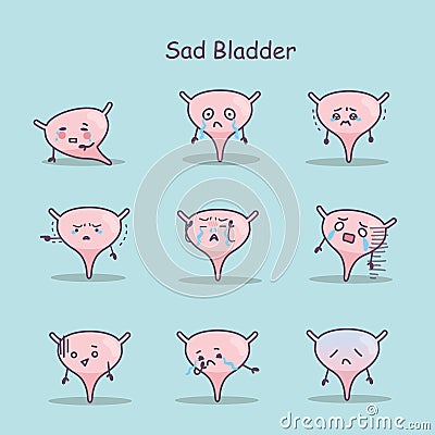 Sad Cartoon Bladder Stock Vector - Image: 82996494