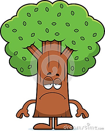 Sad Cartoon Tree Stock Vector - Image: 47754230