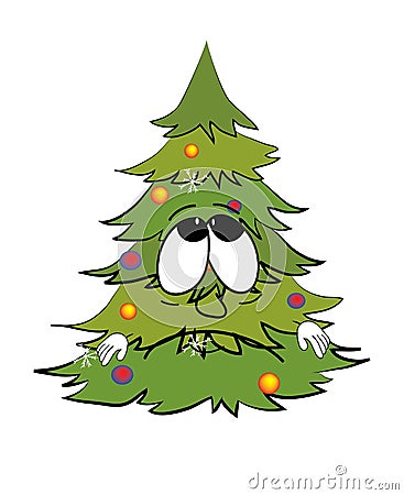 Sad Christmas Tree Cartoon Stock Illustration - Image: 47922464
