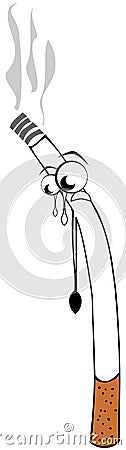 Sad Cigarette Cartoon Isolated Stock Illustration - Image: 42573089