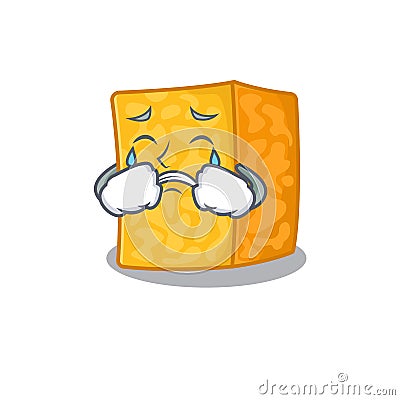 Sad Of Colby Jack Cheese Cartoon Mascot Style Vector Illustration ...