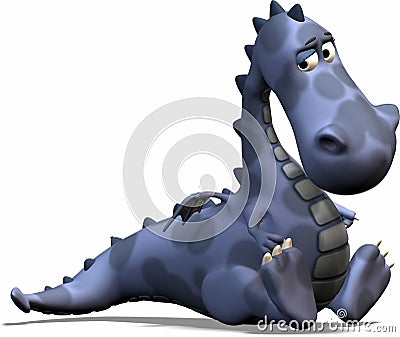 Sad Dragon Stock Image | CartoonDealer.com #636385