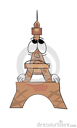 Sad Eiffel Tower Cartoon Royalty-Free Illustration | CartoonDealer.com ...