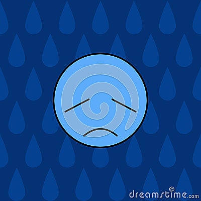 Sad Face In Blue With Teardrop 03 Cartoon Vector | CartoonDealer.com ...