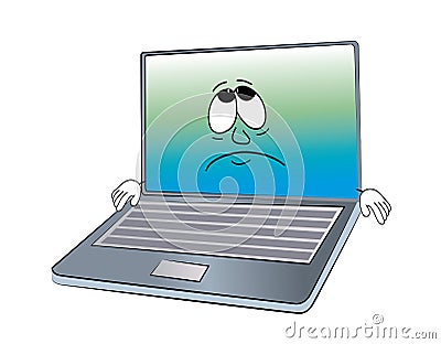 Sad Laptop Cartoon Royalty-Free Illustration | CartoonDealer.com #48732792