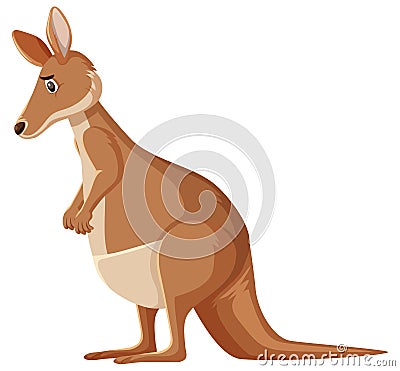 Sad Looking Kangaroo Standing On White Background Royalty-Free Cartoon ...