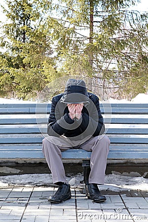 Sad Man On The Bench Royalty Free Stock Photo - Image: 30613885