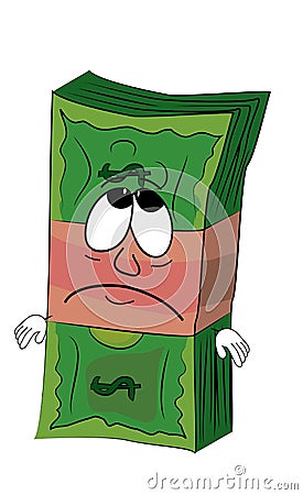 Sad Money Cartoon Stock Illustration - Image: 48768331