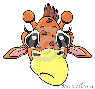 Sad Muzzle Of Giraffe Stock Illustration - Image: 70203297