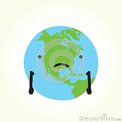 Sad Planet Earth Stock Vector - Image: 61786089