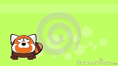 Sad Red Panda Ball Style Character Carton Background Cartoon Vector ...