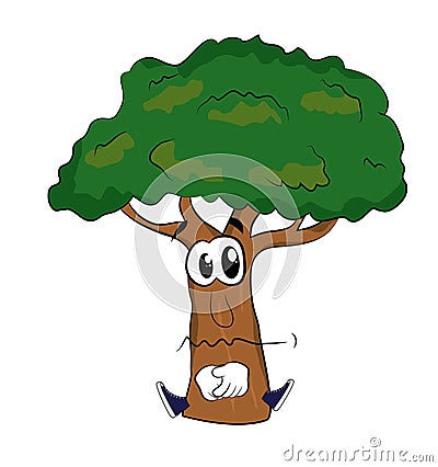 Sad Tree Cartoon Stock Illustration - Image: 47957822