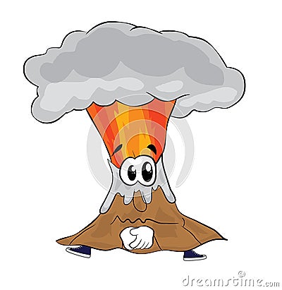 Sad volcano cartoon stock illustration. Illustration of lava - 49199678