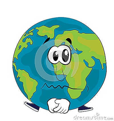 Sad World Globe Cartoon | CartoonDealer.com #44049617
