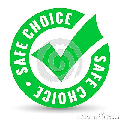 Safe Choice Insurance Tick Icon Cartoon Vector | CartoonDealer.com ...