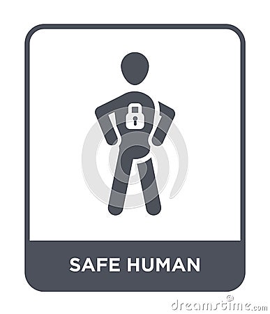 Safe Human Icon In Trendy Design Style. Safe Human Icon Isolated On ...