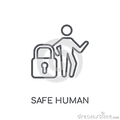 Safe Human Linear Icon. Modern Outline Safe Human Logo Concept O Vector ...