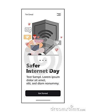 Safer Internet Day. Cyber Security. Cartoon Vector | CartoonDealer.com ...