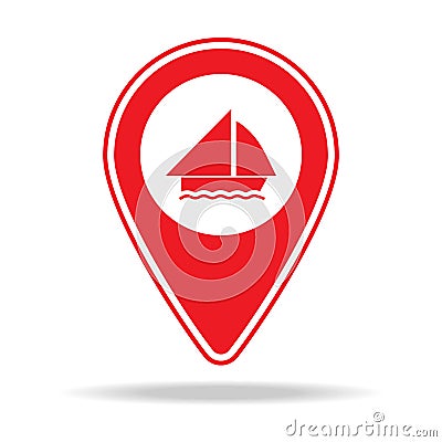 Sailing Map Pin Icon. Element Of Warning Navigation Pin Icon For Mobile ...