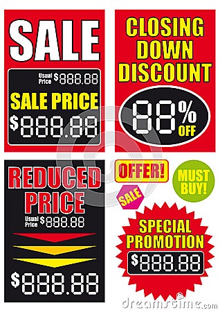 Sale Signs Vector Illustrations Royalty Free Stock Image - Image: 8125896