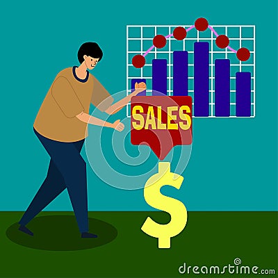 Sales Analysis On Chart Every Year, Concept Illustration Image ...