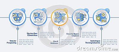 Sales Prospecting Techniques Circle Infographic Template Cartoon Vector ...