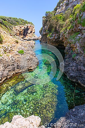 SAlgar Beach Cala Rafalet In Menorca At Balearic Islands Royalty-Free ...