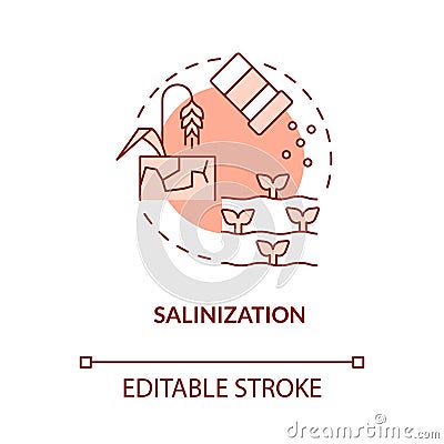 Salinization Red Concept Icon Vector Illustration | CartoonDealer.com ...