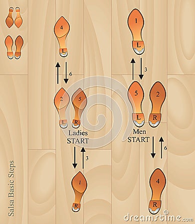 Salsa Basic Steps Vector Illustration | CartoonDealer.com #20147760