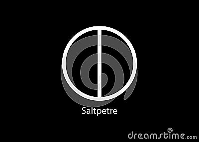 Saltpetre Or Saltpeter Vector Illustration Element Icon, White Line ...