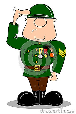 A Saluting Cartoon Soldier Vector Illustration | CartoonDealer.com ...