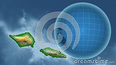 Samoa and Globe. Bumps Shaded Stock Video - Video of contour, land ...