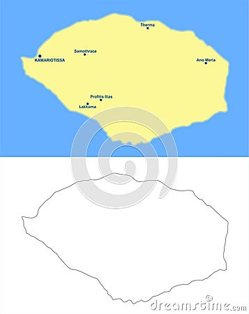Samothrace Island Map - Cdr Format Cartoon Vector | CartoonDealer.com ...