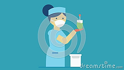 Sample Collection Process A Vector Illustrating A Nurse Or Healthcare ...
